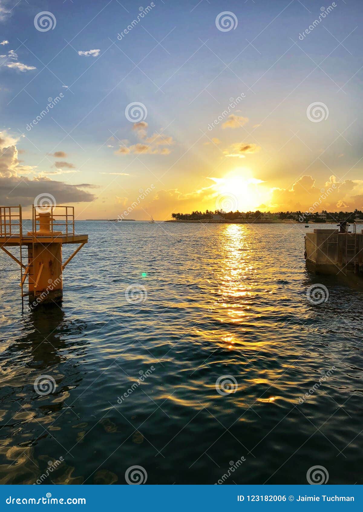 Sunset in Key West, Florida at Mallory Square Stock Photo - Image of ...