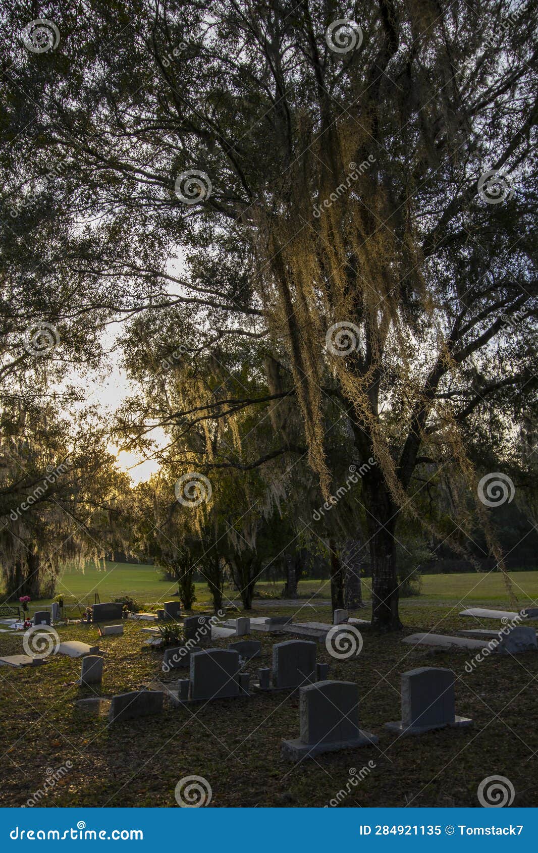 Sunset in a cemetery stock image. Image of sadness, cemetery - 284921135