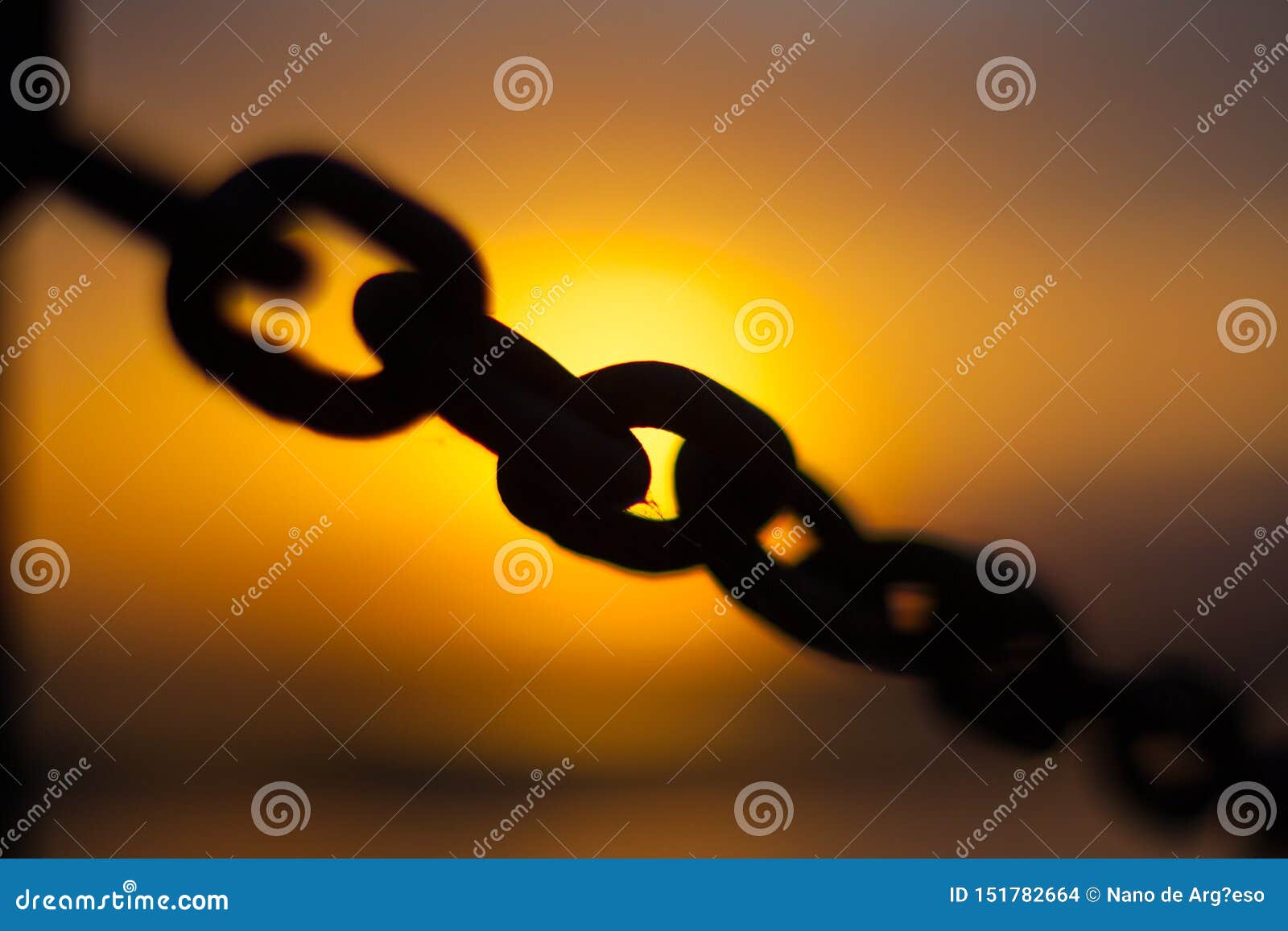 Sunset and a chain shape stock photo. Image of sunset - 151782664