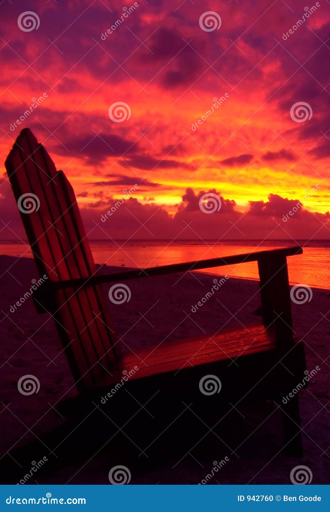Sunset Chair stock photo. Image of clouds, water, tropical - 942760