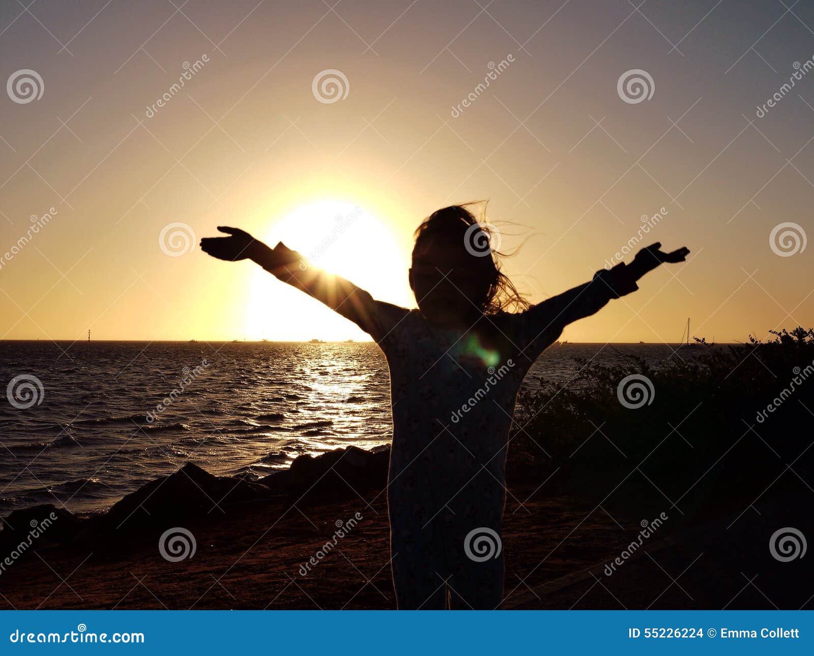 Sunset child editorial stock image. Image of natural - 55226224