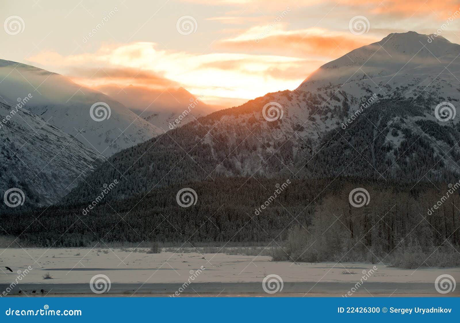 The Sunset Chilkat Valley stock photo. Image of nature - 22426300