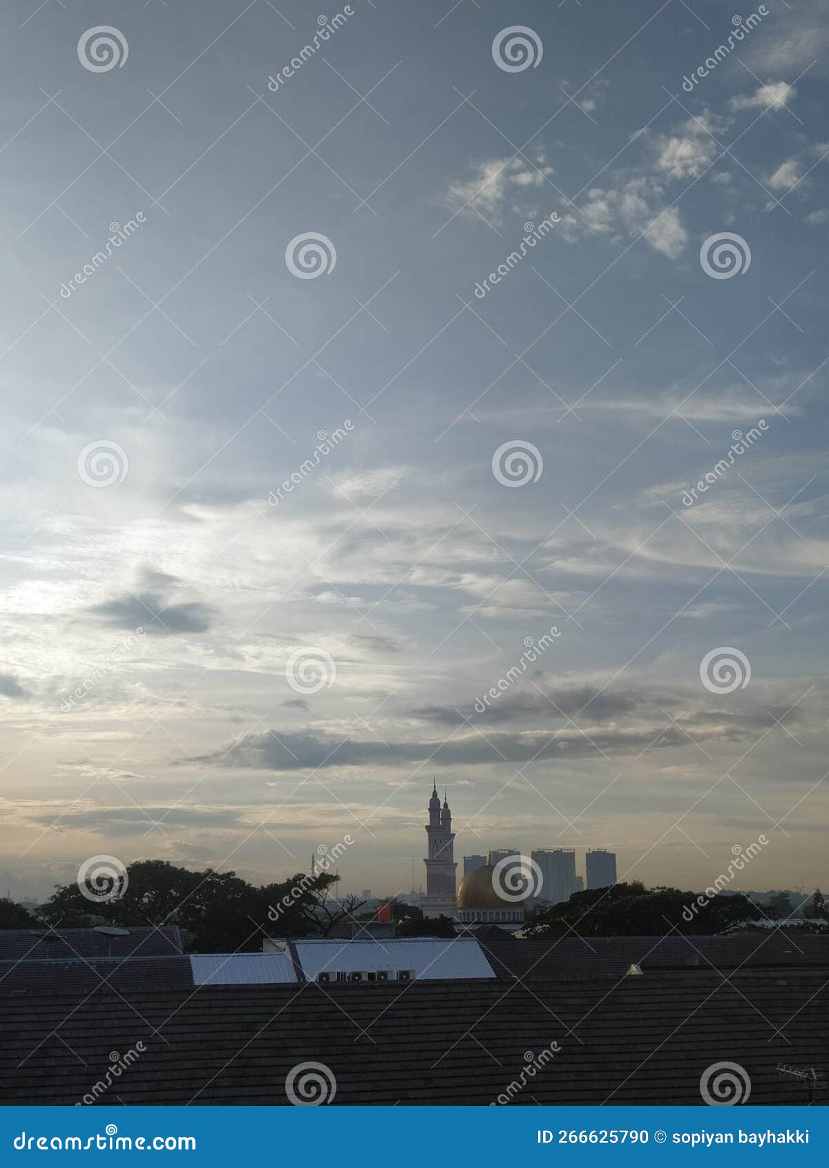 Sunset in Cibubur City Mosque Sky Stock Photo - Image of mosque, sunset ...