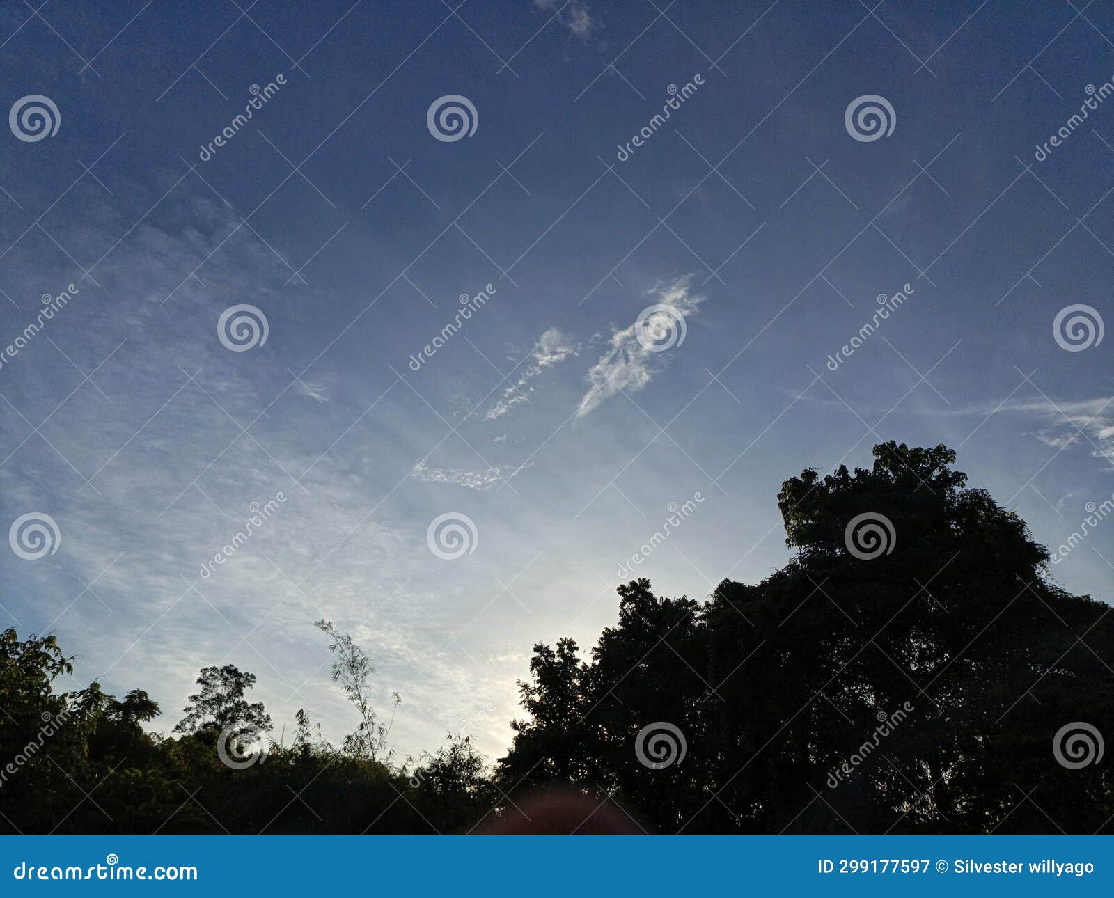 Sunset Clear Blue Sky in the Afternoon Stock Image - Image of nature ...