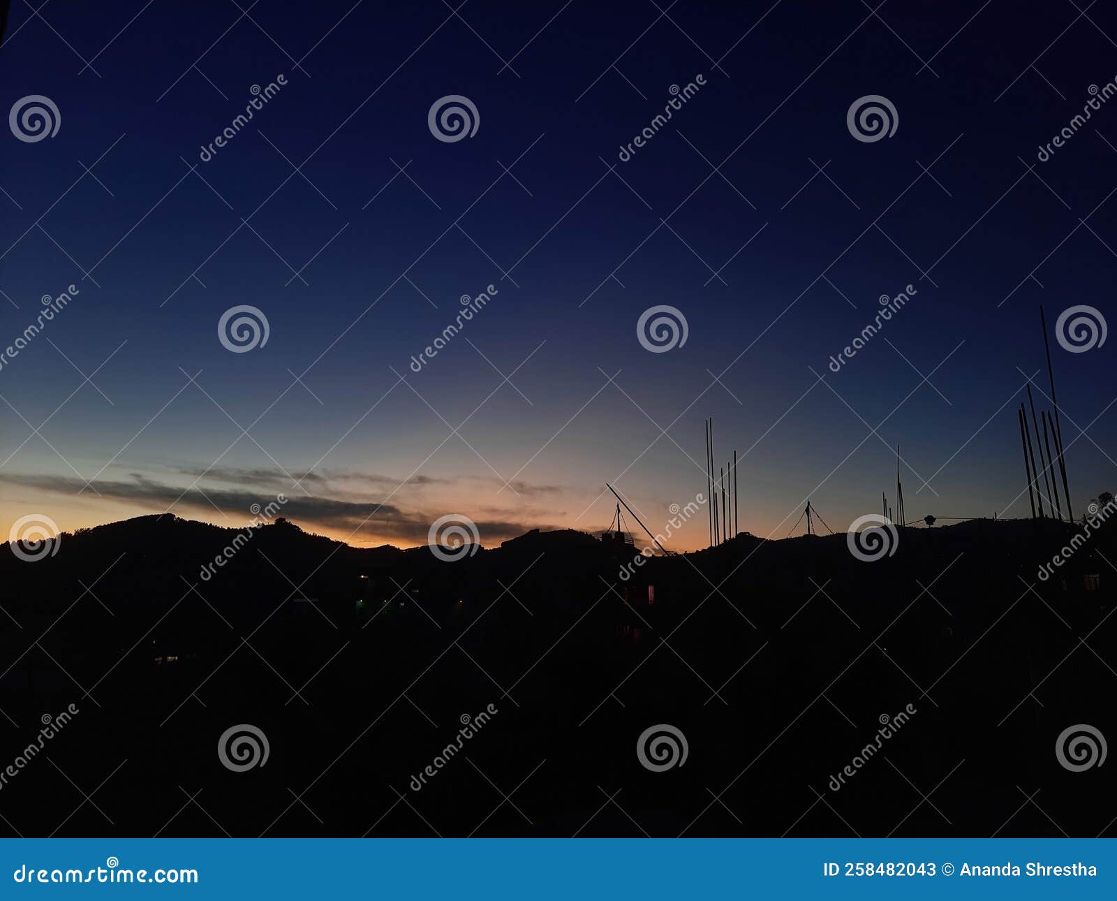 Sunset Clear Blue Sky Evening Stock Image - Image of blue, sunset ...