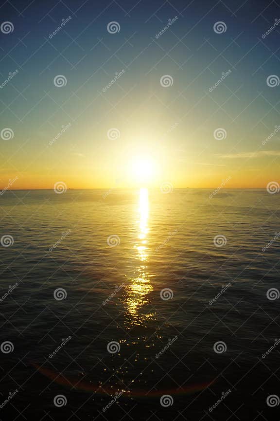 Sunset with clear sky stock photo. Image of reflecting - 82303210