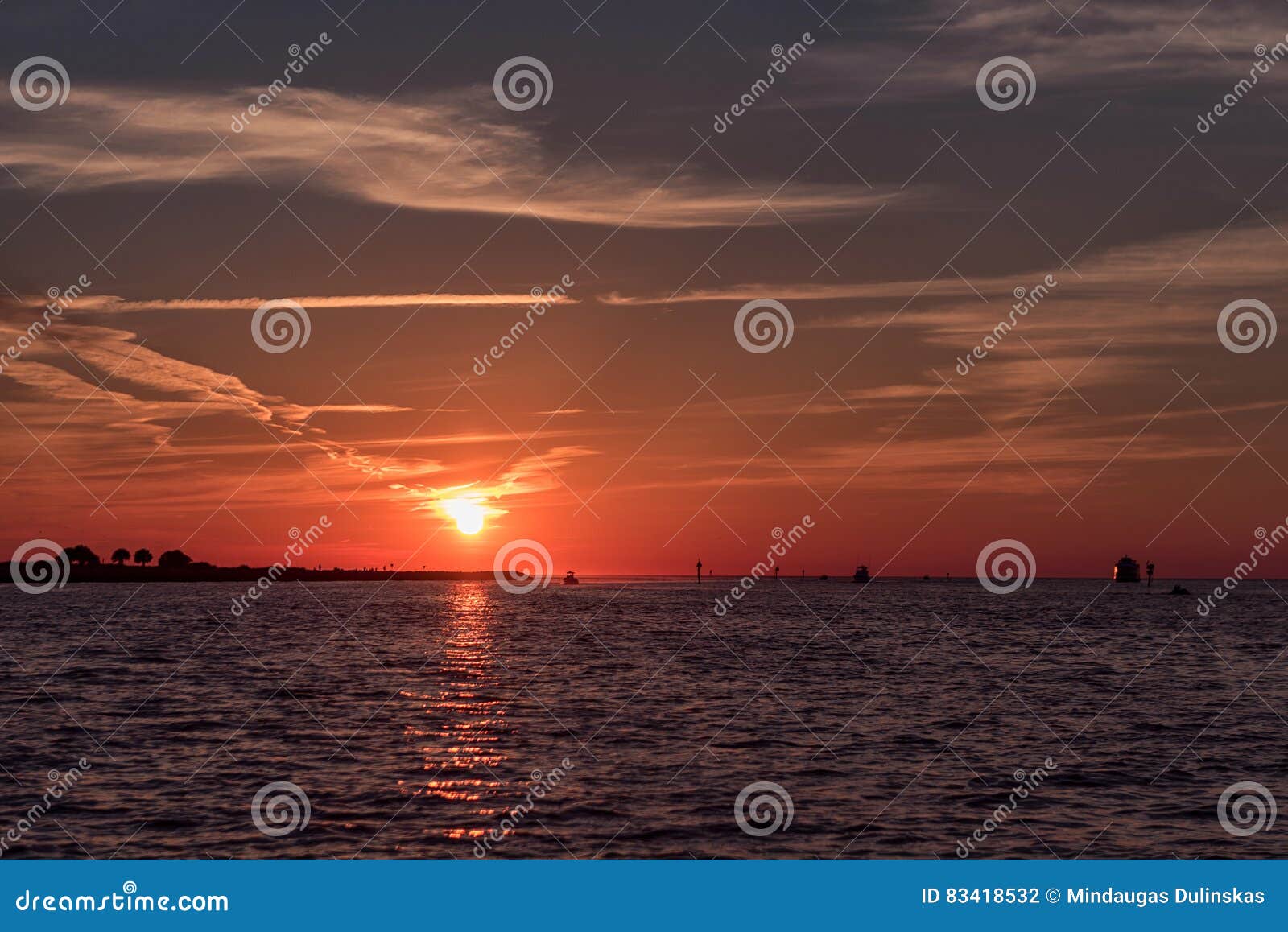 Sunset in Clearwater Beach, Florida. Landscape. Gulf of Mexico. Stock ...