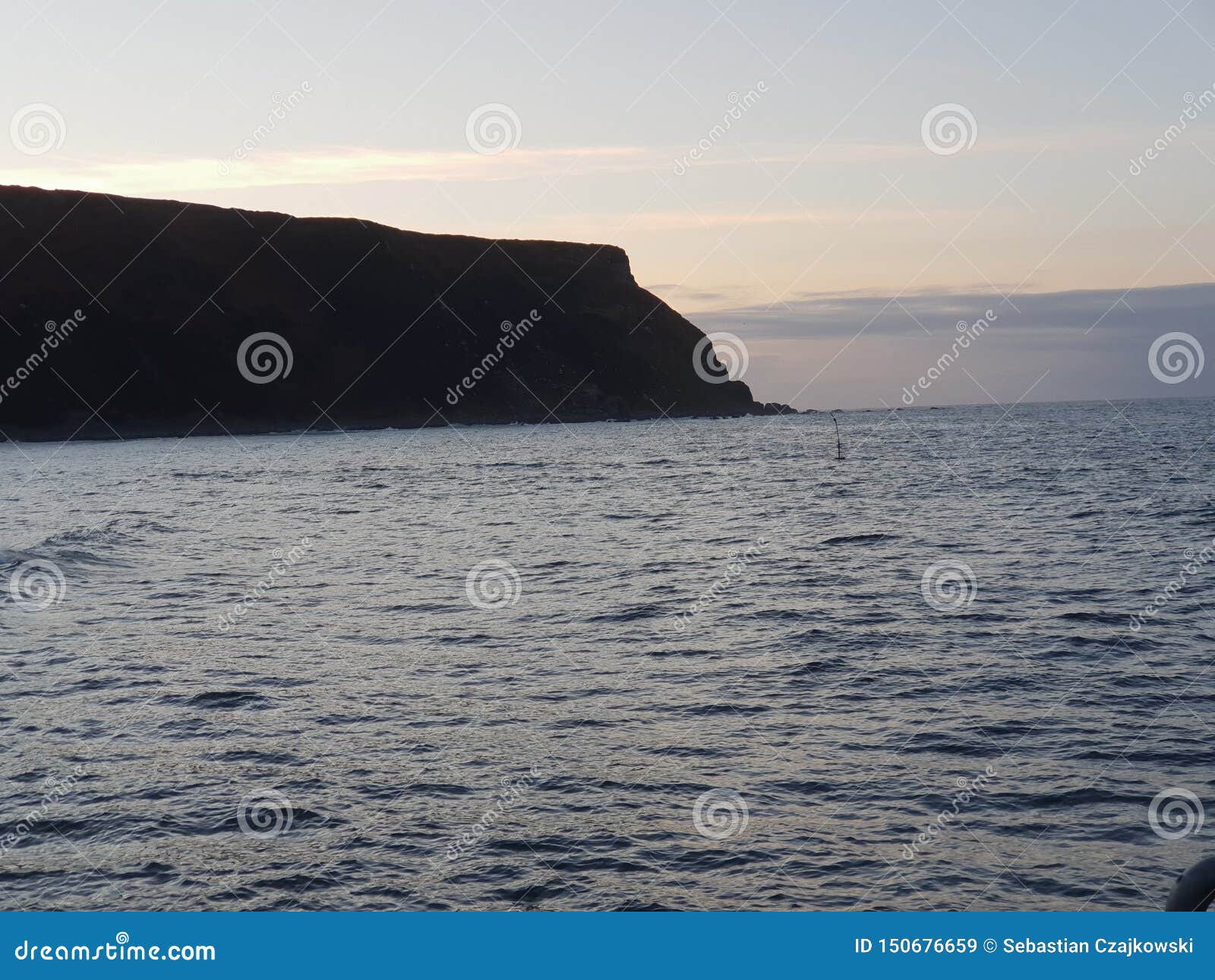 Sunset on the Cliff Blue Sky Stock Image - Image of forest, mountains ...