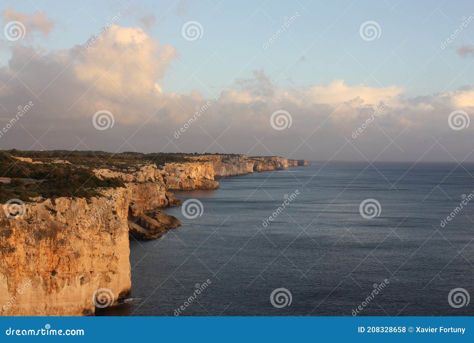 Sunset Cliffs at Menorca Island Stock Photo - Image of reflection ...