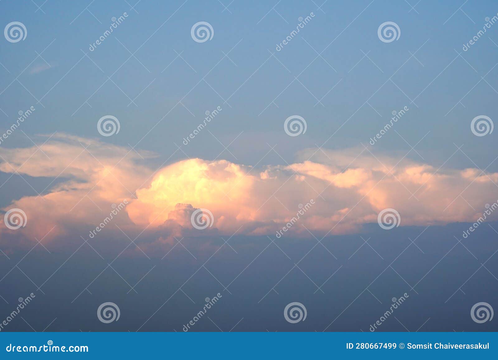 Sunset Clouds in the Blue Sky Stock Image - Image of beautiful ...