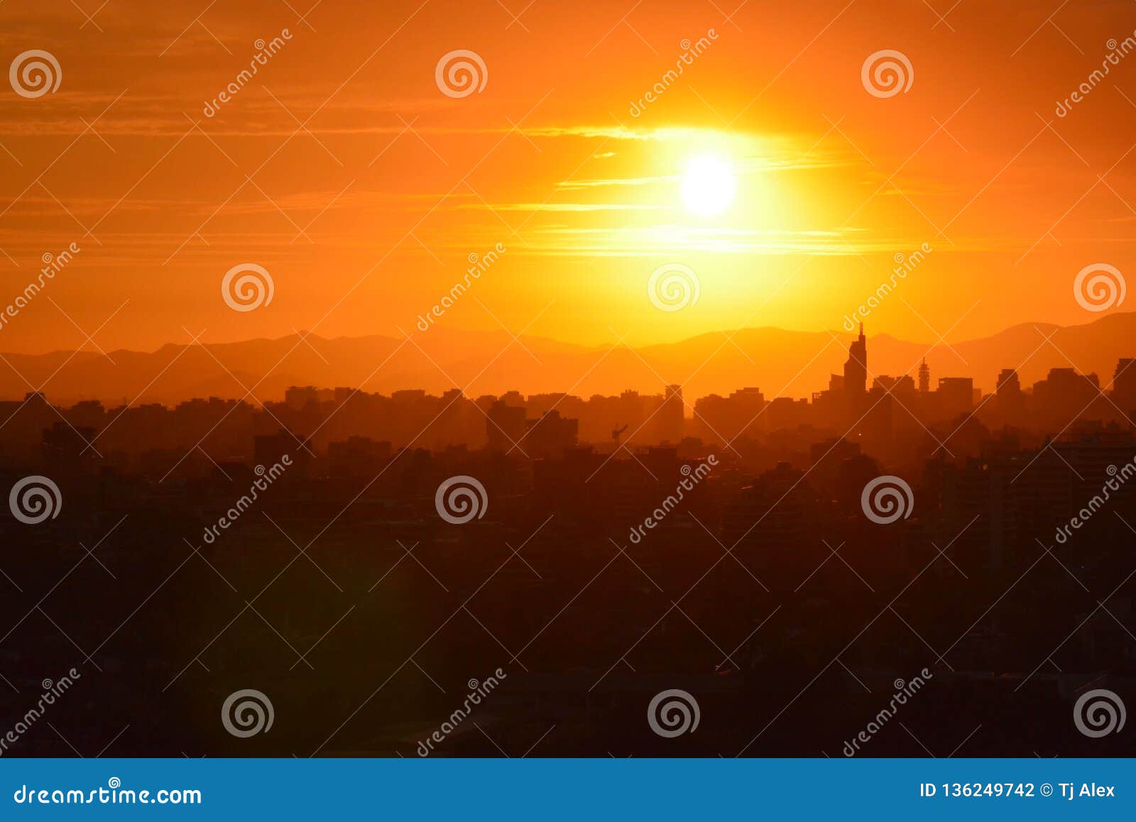 Sunset Clouds and Landscape Stock Photo - Image of mountains, clouds ...
