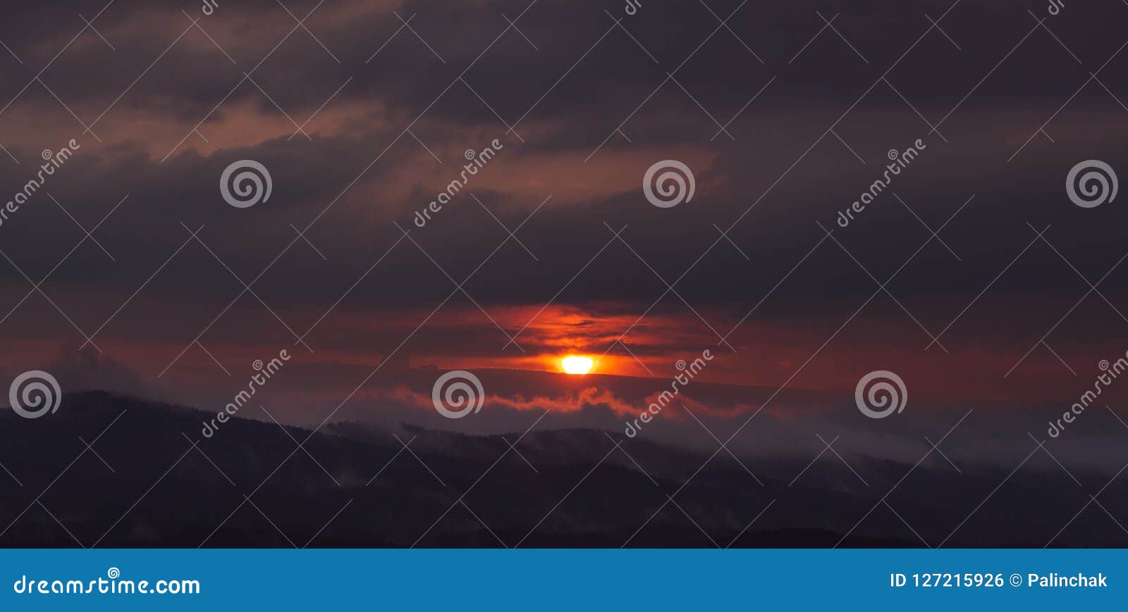 Sunset Clouds in the Mountains Stock Photo - Image of idyllic, colorful ...