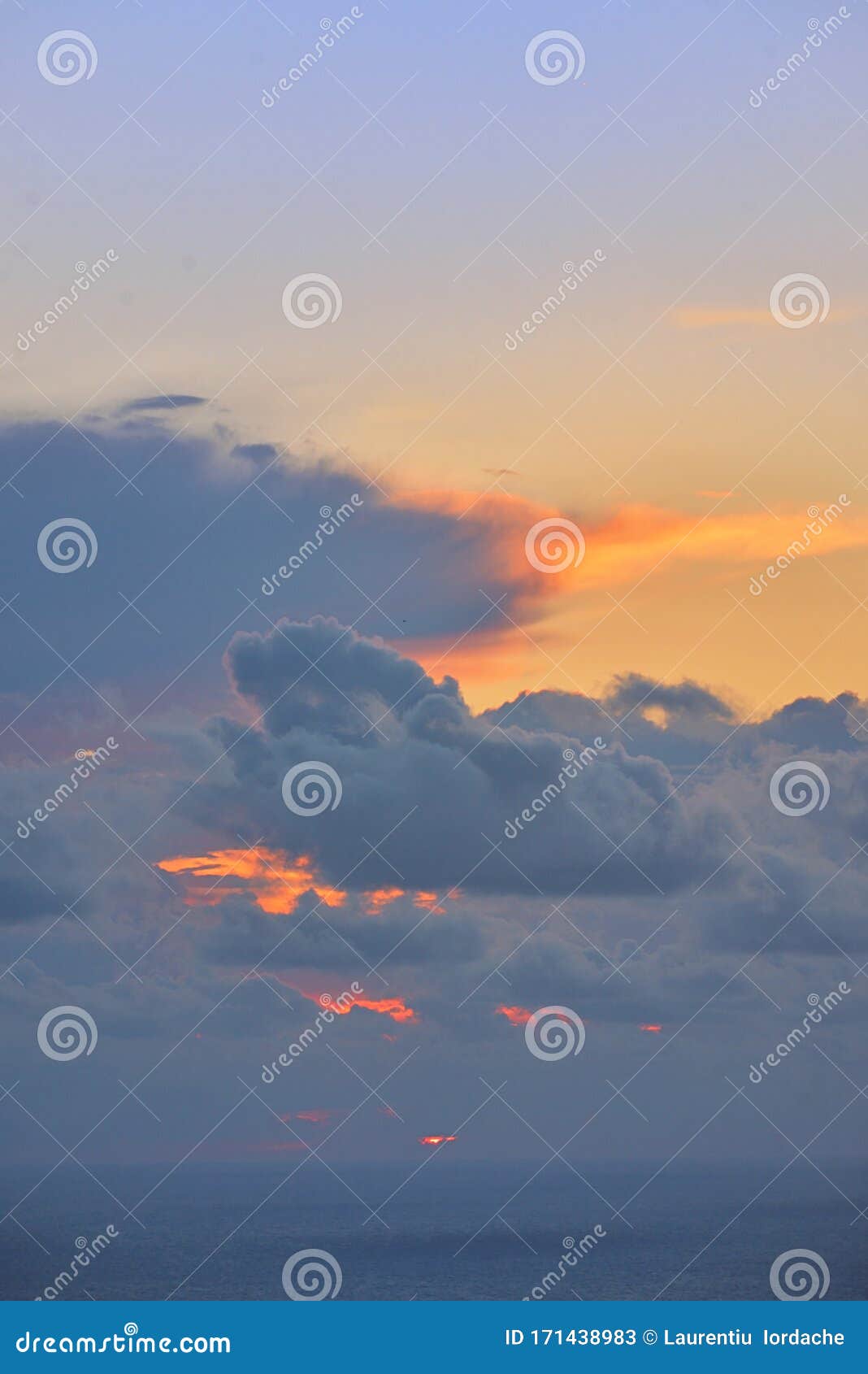 Sunset in Clouds Over Lefkada Greece Stock Image - Image of scenic ...