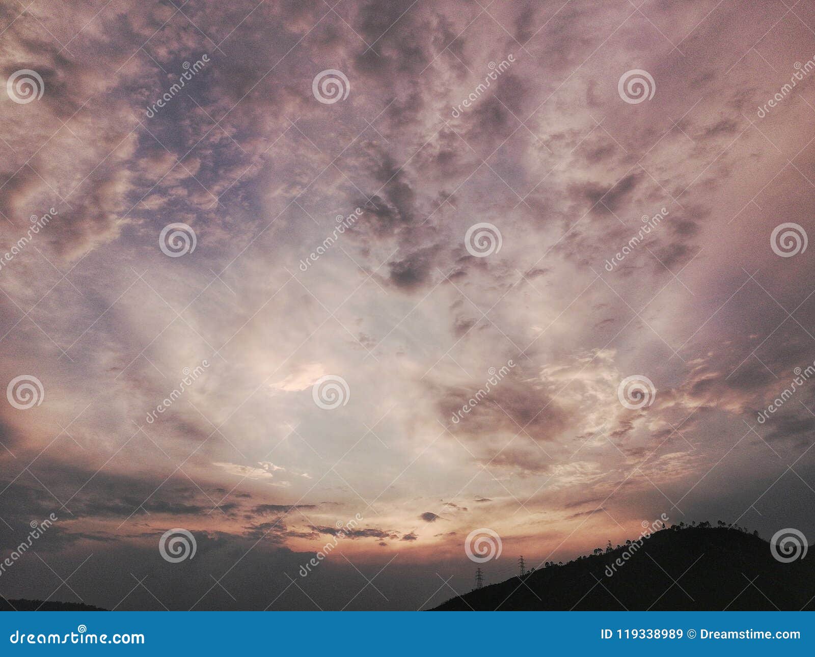 Sunset stock image. Image of mountains, patterns, clouds - 119338989