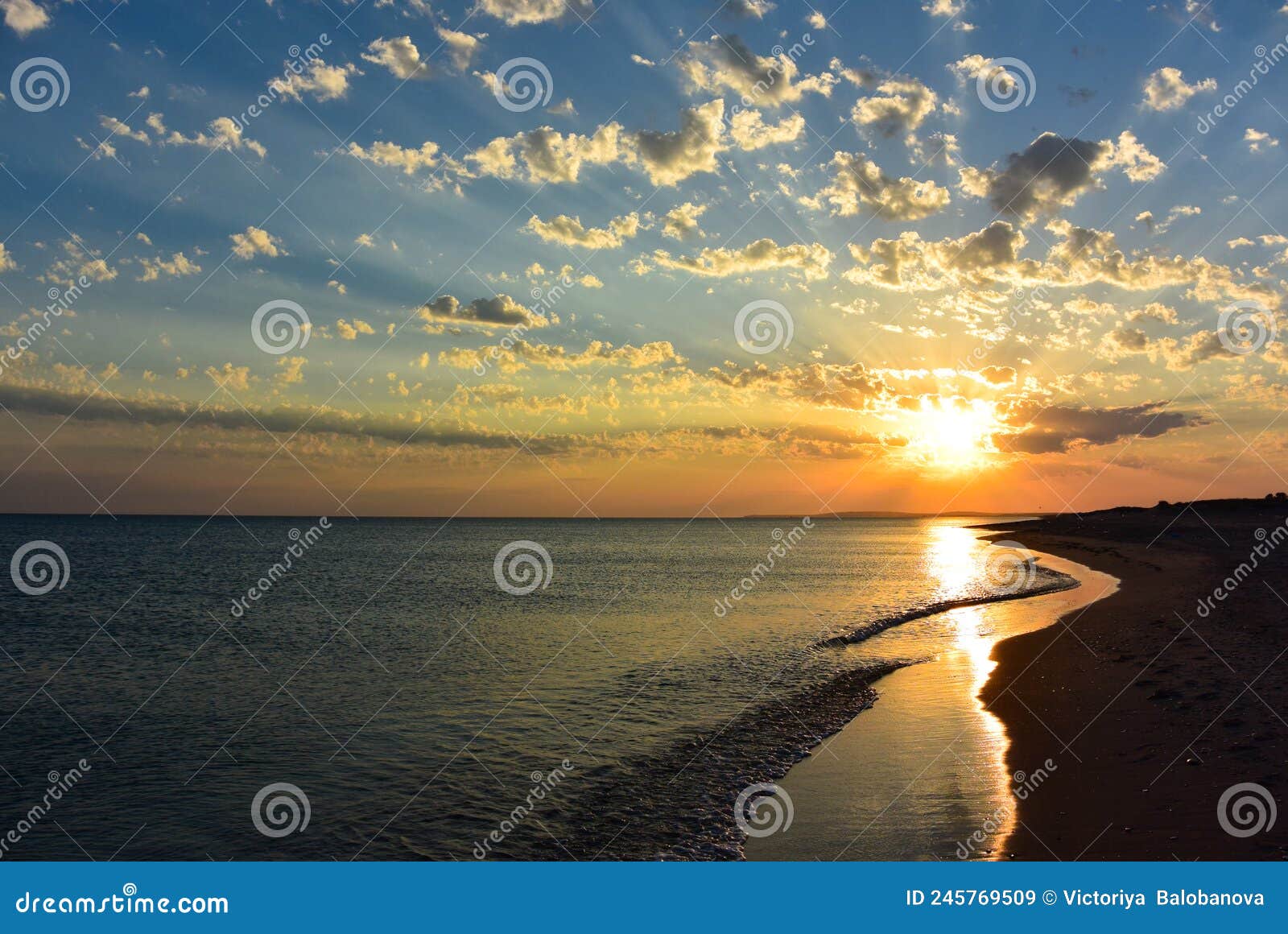 Sunset with Clouds, Rays of Light and Other Atmospheric Effects. the ...