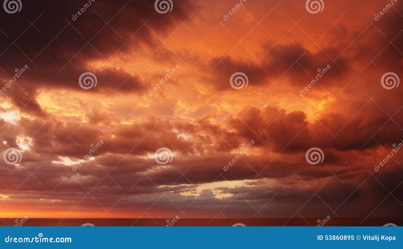 Sunset and red clouds stock image. Image of dramatic - 53860895