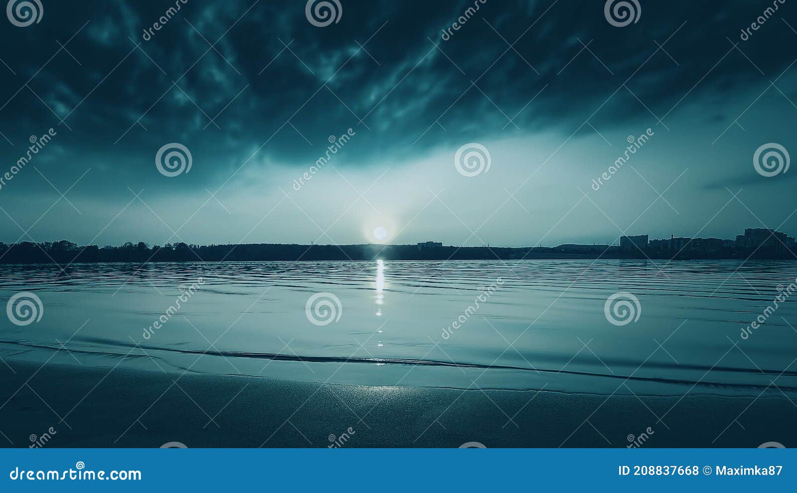 Sunset and Clouds on the River, Horror Stock Photo - Image of landmark ...