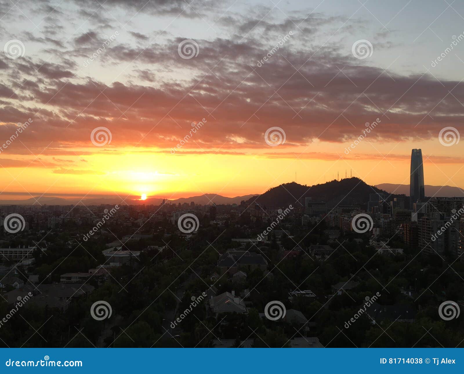 Sunset Clouds in Santiago Chile Stock Photo - Image of desert, nature ...