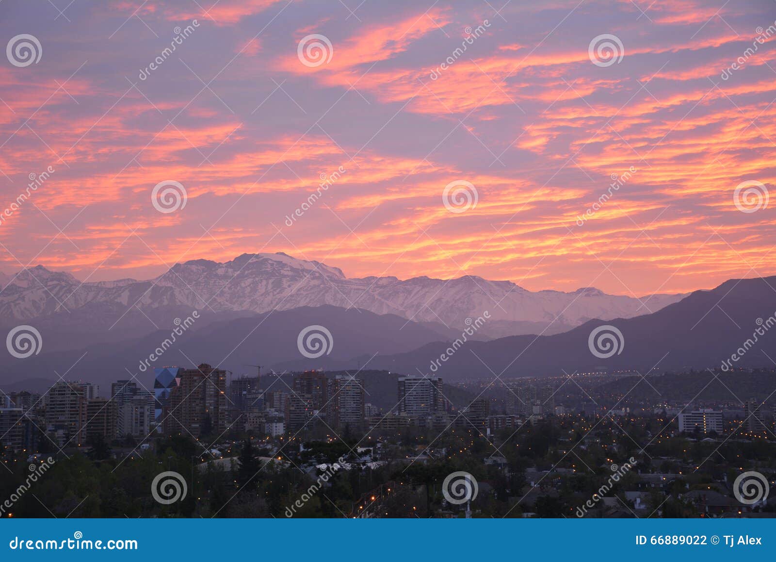 Sunset Clouds in Santiago, Chile Stock Photo - Image of horizon ...