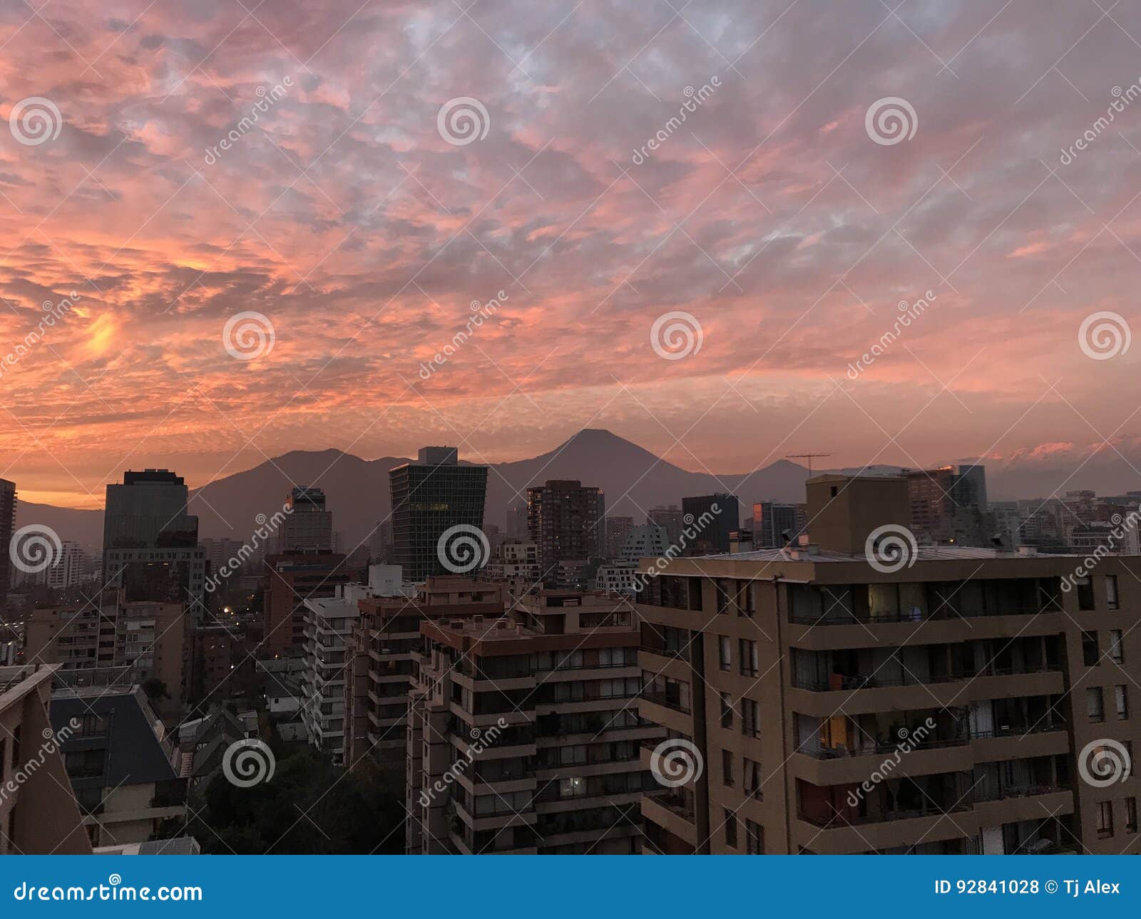 Sunset Clouds in Santiago, Chile Stock Photo - Image of chile, night ...