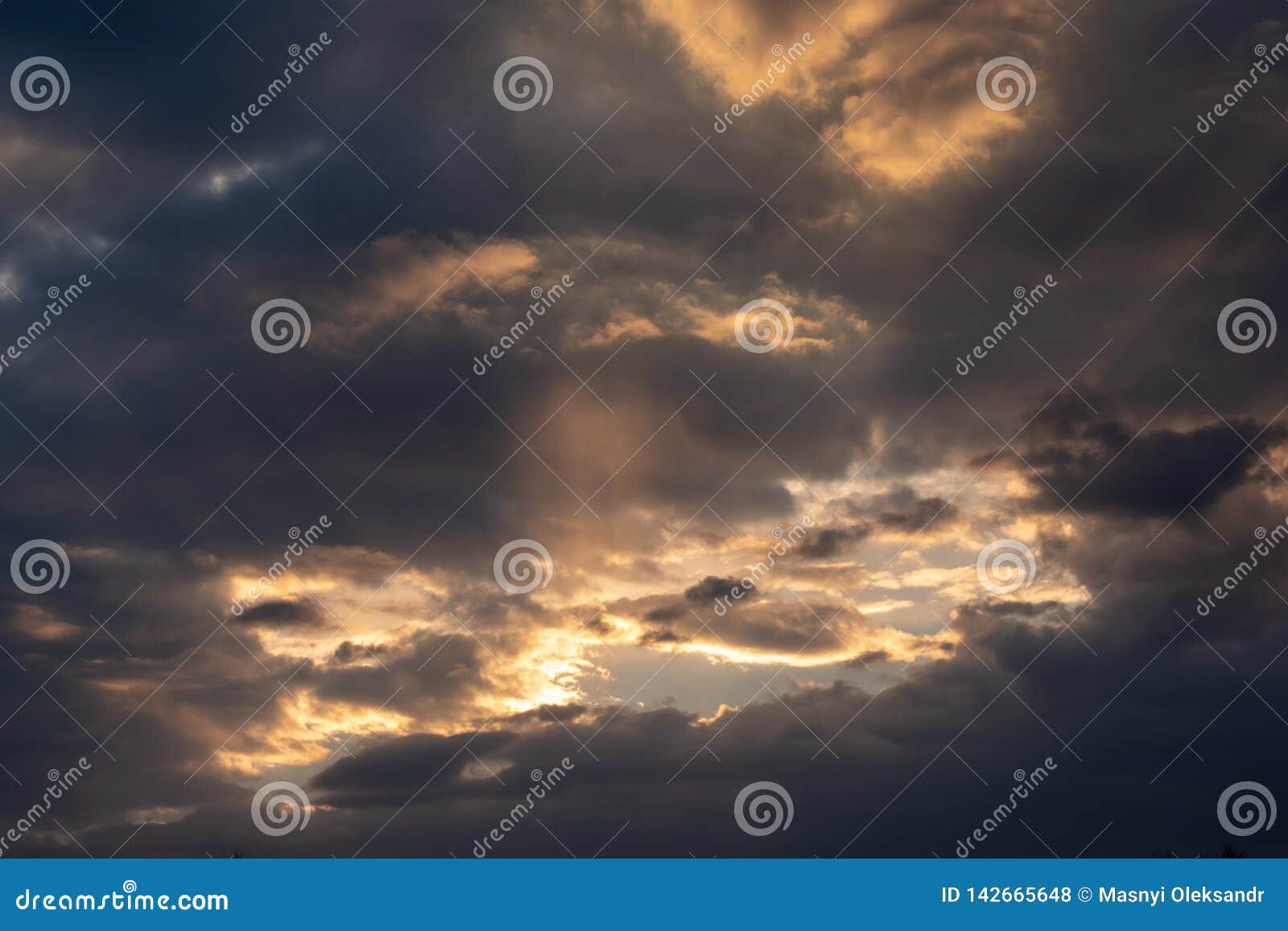 Sunset. clouds on the sky stock photo. Image of outdoor - 142665648
