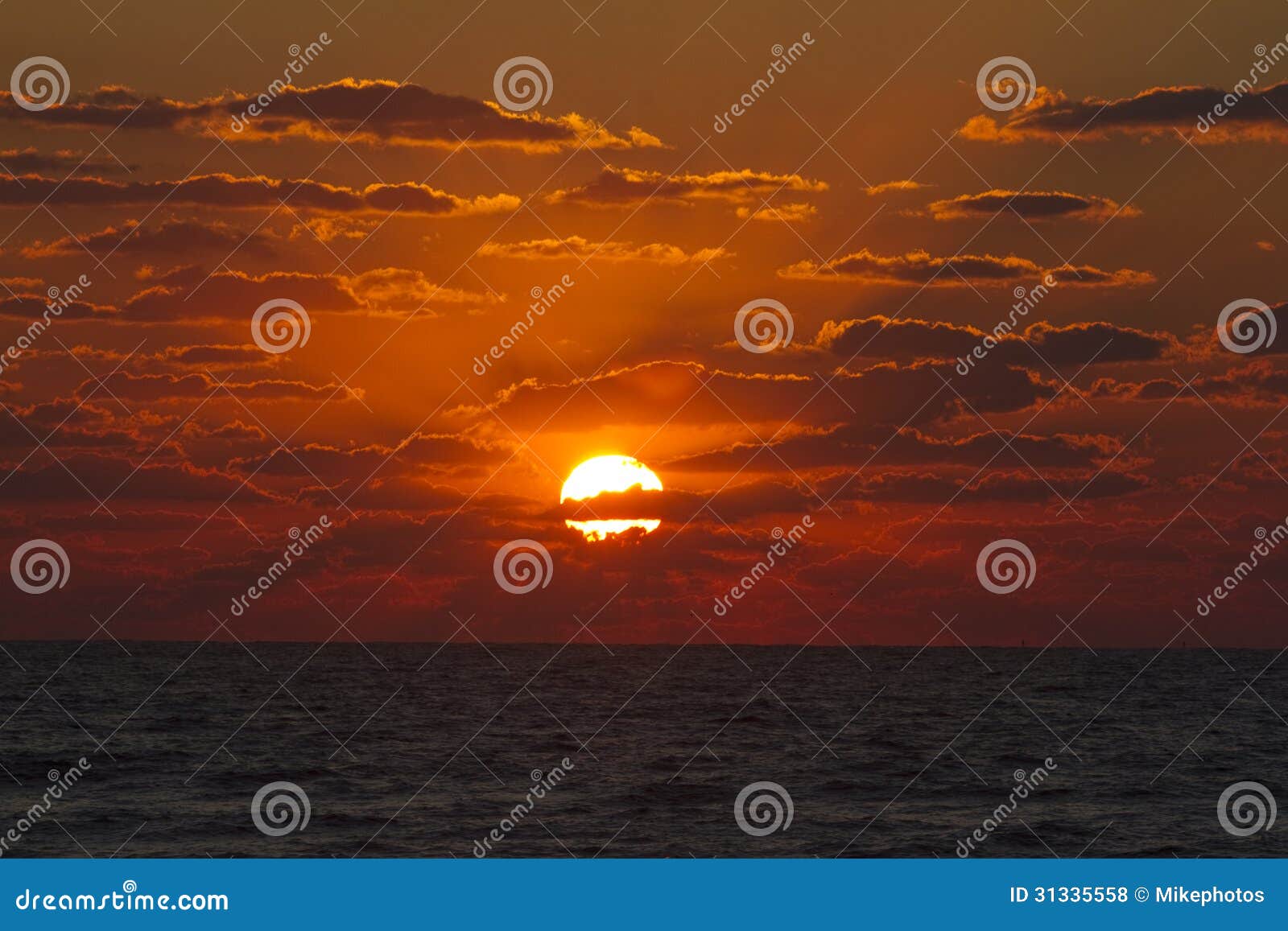 Sunset and Cloudscape Over Sea Stock Photo - Image of scenery ...