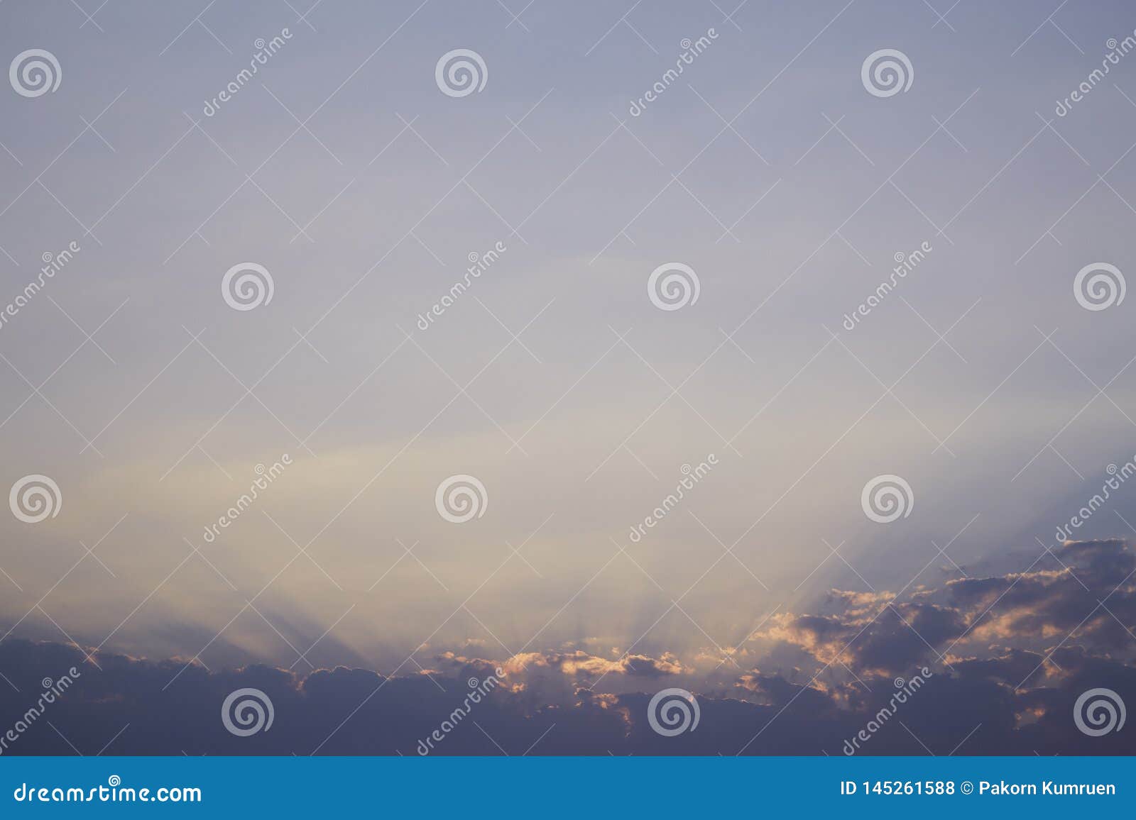 Sunset with Cloudy and Blue Sky Stock Photo - Image of color, sunlight ...