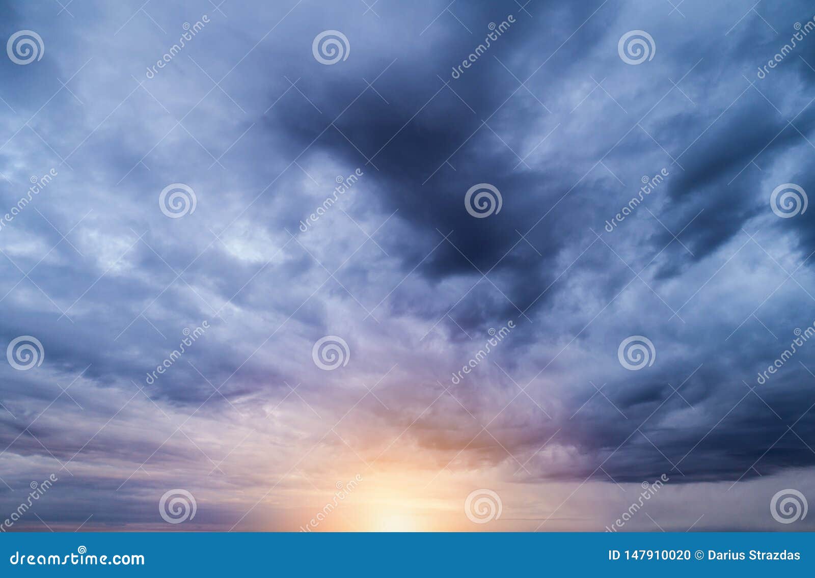 Sunset and cloudy sky stock photo. Image of color, background - 147910020