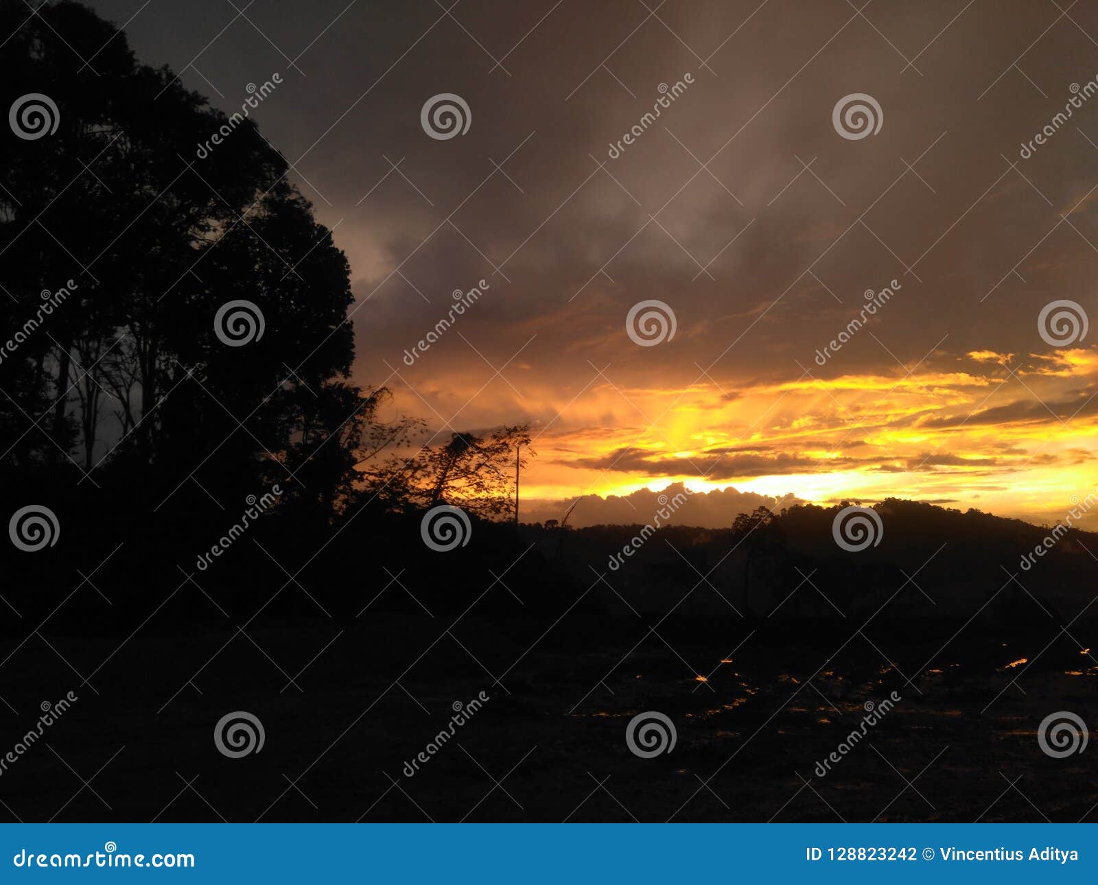 Sunset stock photo. Image of coal, sunset, berau, borneo - 128823242