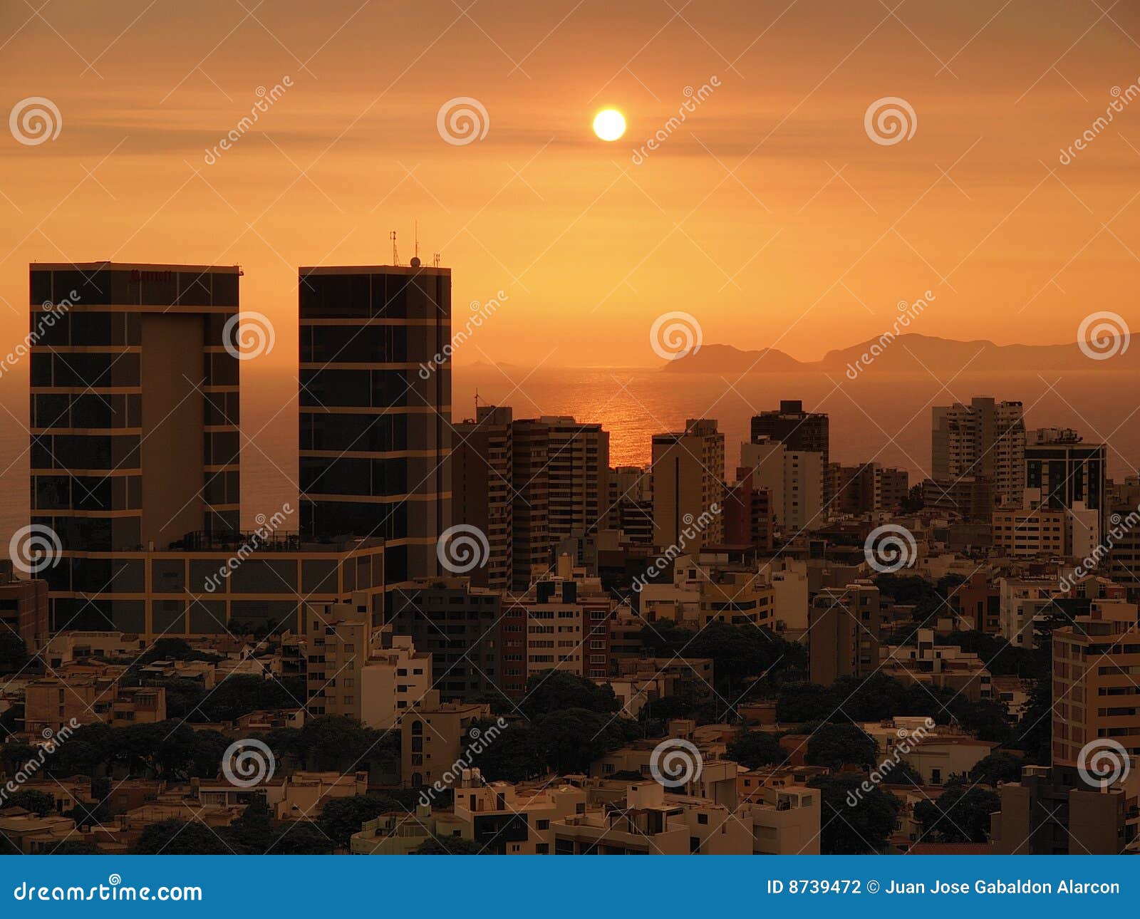 Sunset on the Coast of Lima Peru Stock Photo - Image of evening ...