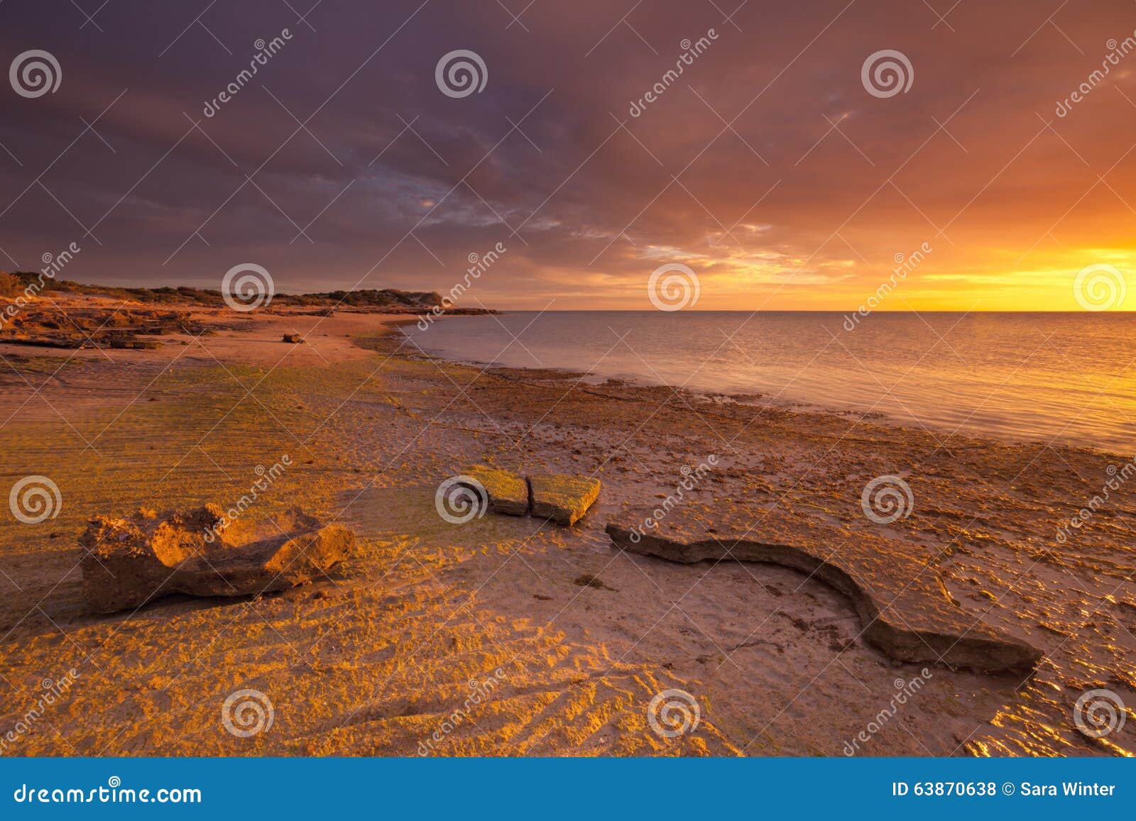 Sunset on the Coast of Cape Range NP, Western Australia Stock Photo ...