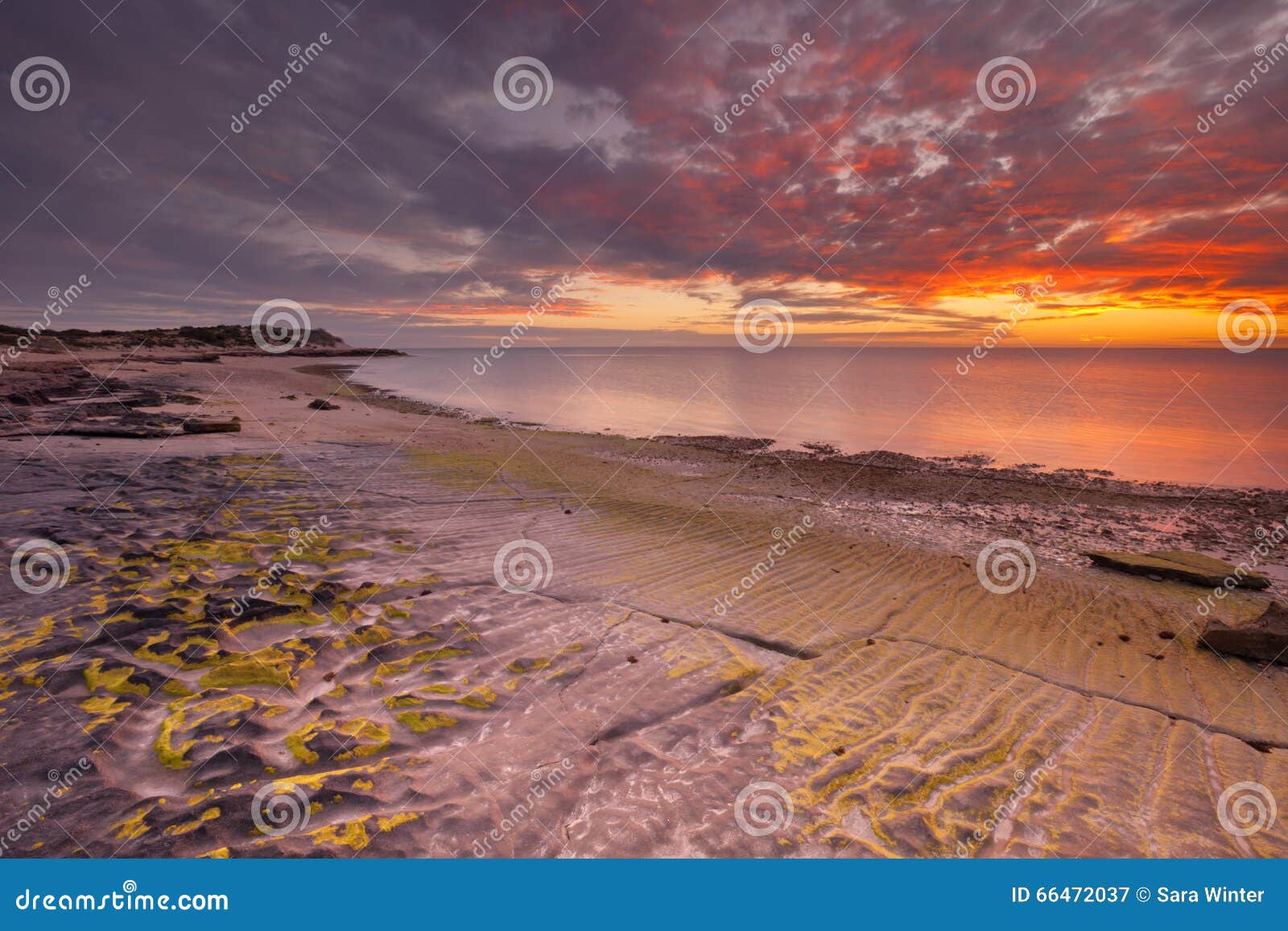 Sunset on the Coast of Cape Range NP, Western Australia Stock Image ...