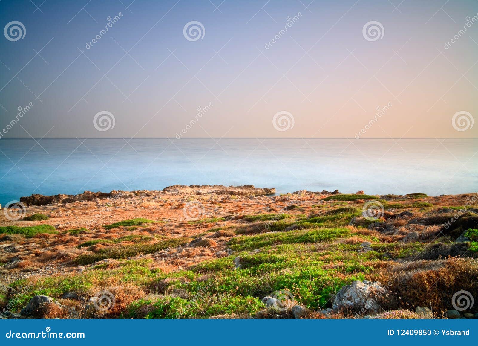 Sunset at the Coast of Crete, Greece. Stock Photo - Image of orange ...