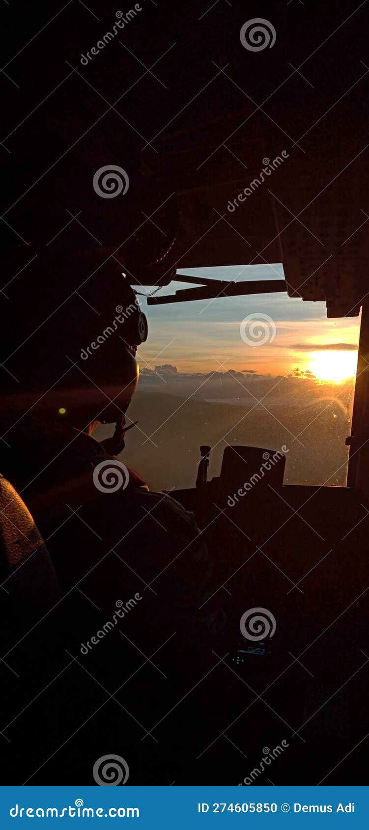 Sunset in Cockpit Helicopter Bell-412 Stock Photo - Image of sunset ...
