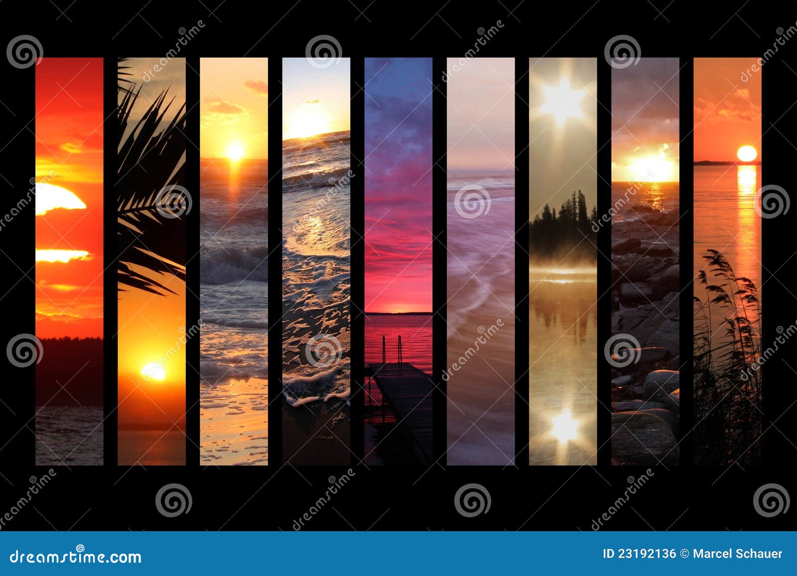 Sunset collage stock photo. Image of coast, holiday, ocean - 23192136