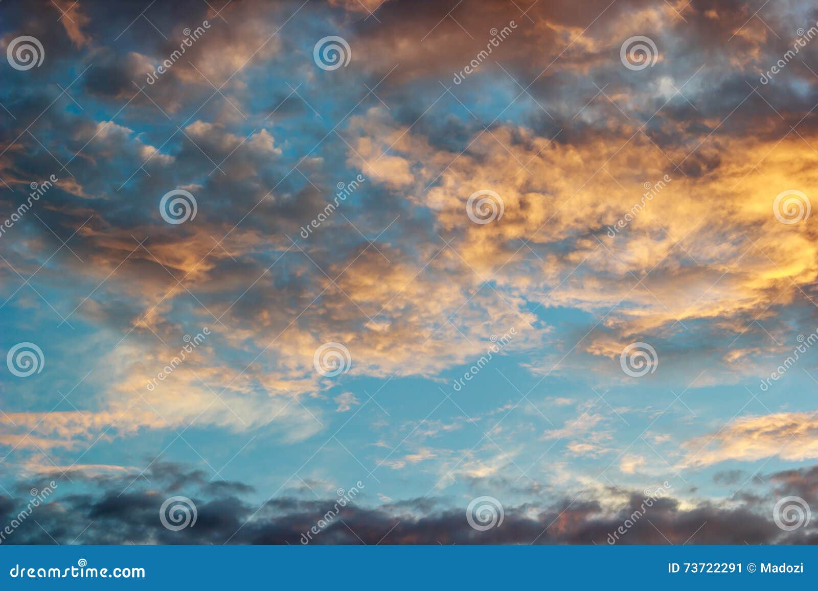 Sunset with Color Gradient Nimbus Clouds Stock Image - Image of cloudy ...