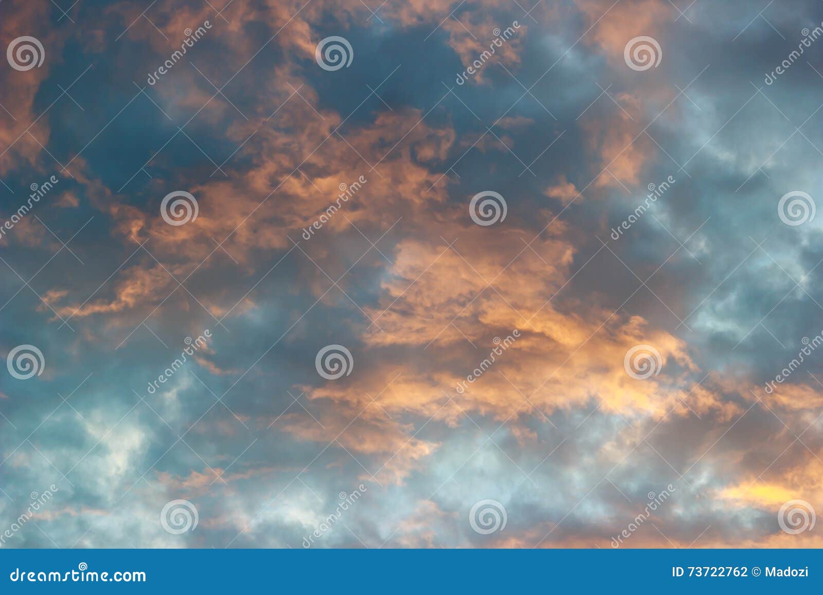 Sunset with Color Gradient Nimbus Clouds Stock Photo - Image of ...