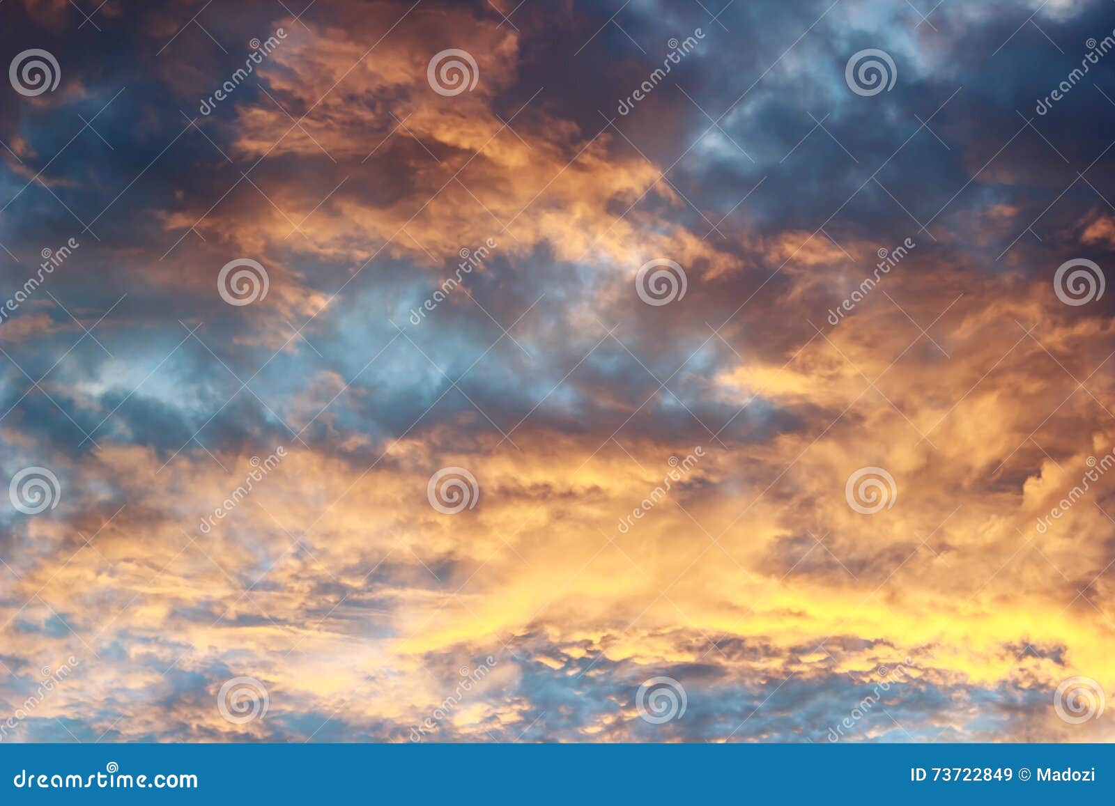 Sunset with Color Gradient Nimbus Clouds Stock Image - Image of nature ...