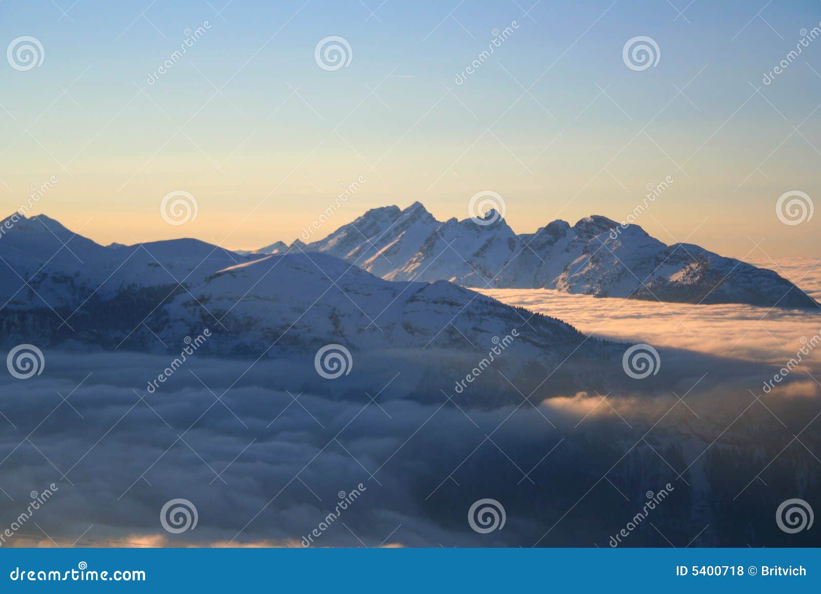 Sunset colorful Alps stock photo. Image of high, snowy - 5400718