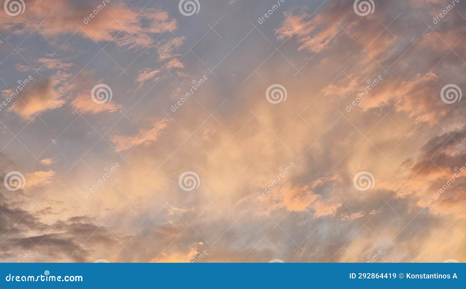 Sunset Colors on the Clouds Sky Background Stock Image - Image of ...