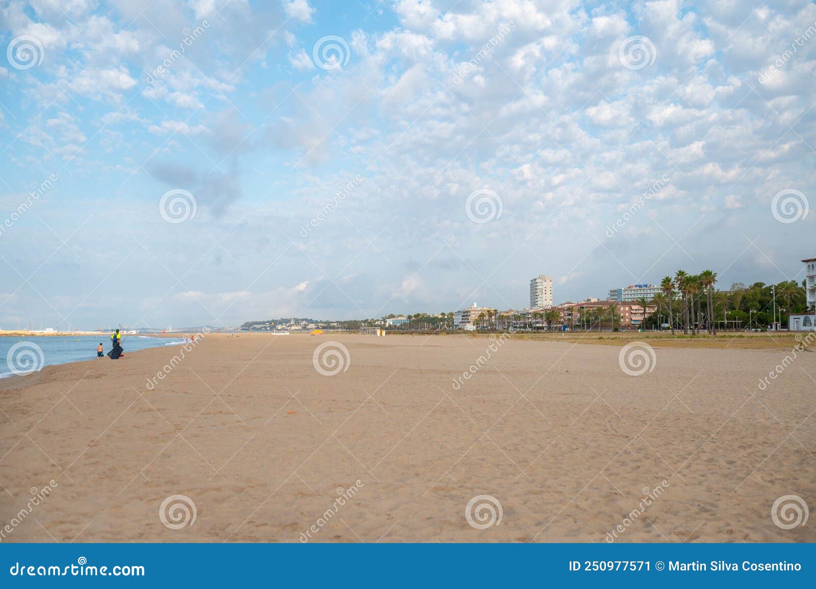 Sunset at Coma Ruga Beach in Tarragona, Spain Stock Image - Image of ...
