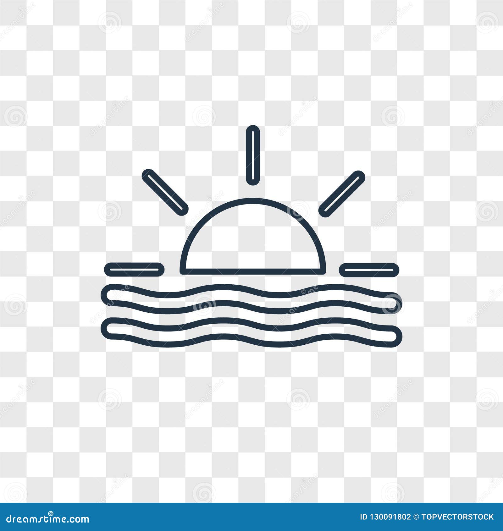 Sunset Concept Vector Linear Icon Isolated on Transparent Background ...