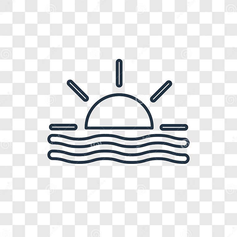 Sunset Concept Vector Linear Icon Isolated on Transparent Background ...