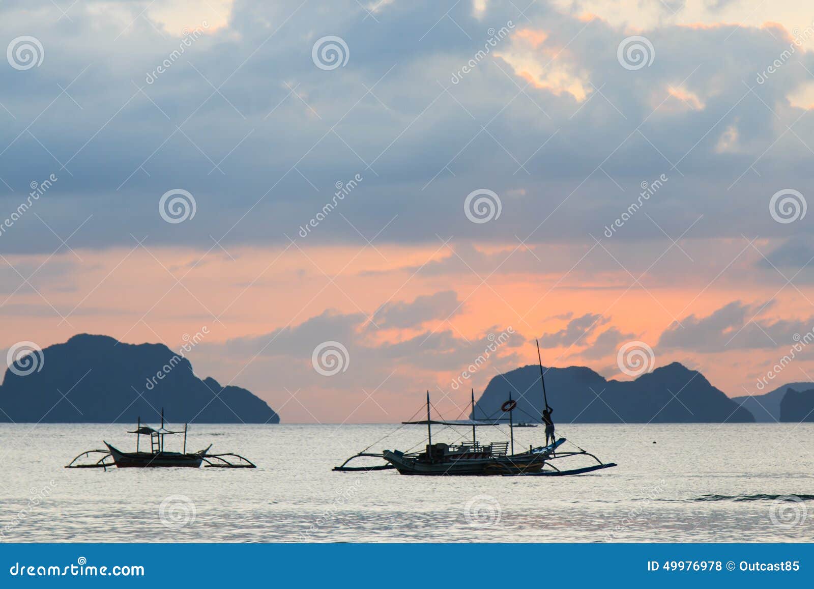 Sunset at Corong Corong Beach, Palawan, Philippines Stock Photo - Image ...