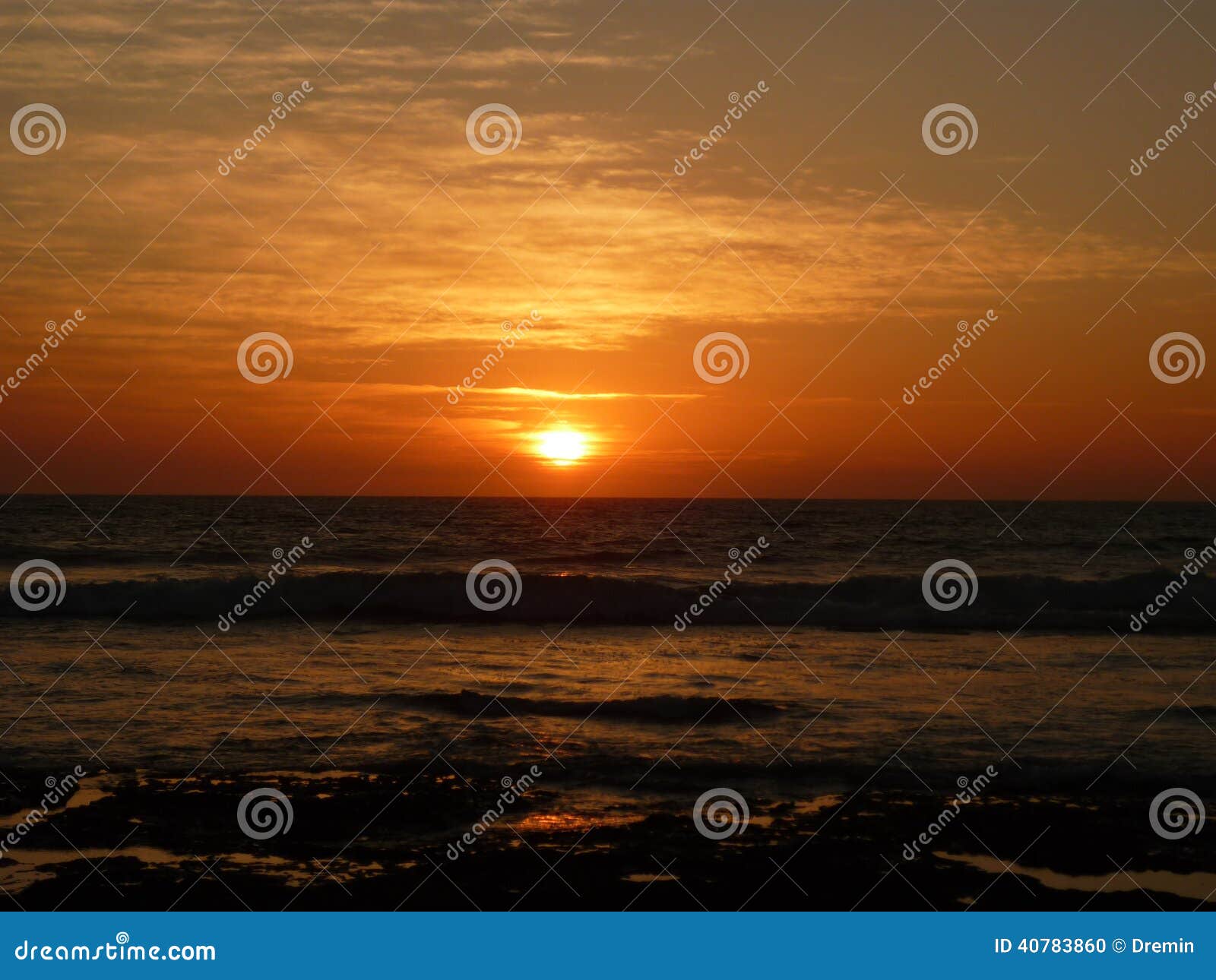 Sunset in Costa Rica stock photo. Image of ocean, dusk - 40783860