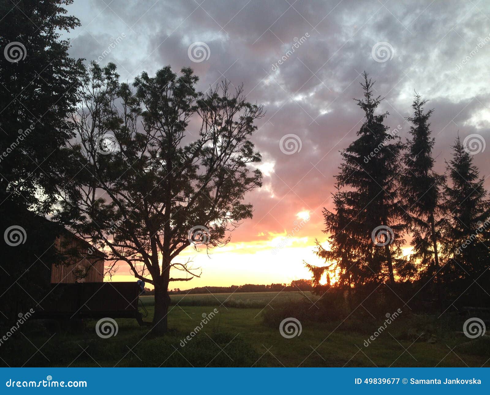 Sunset at the country side stock image. Image of skies - 49839677