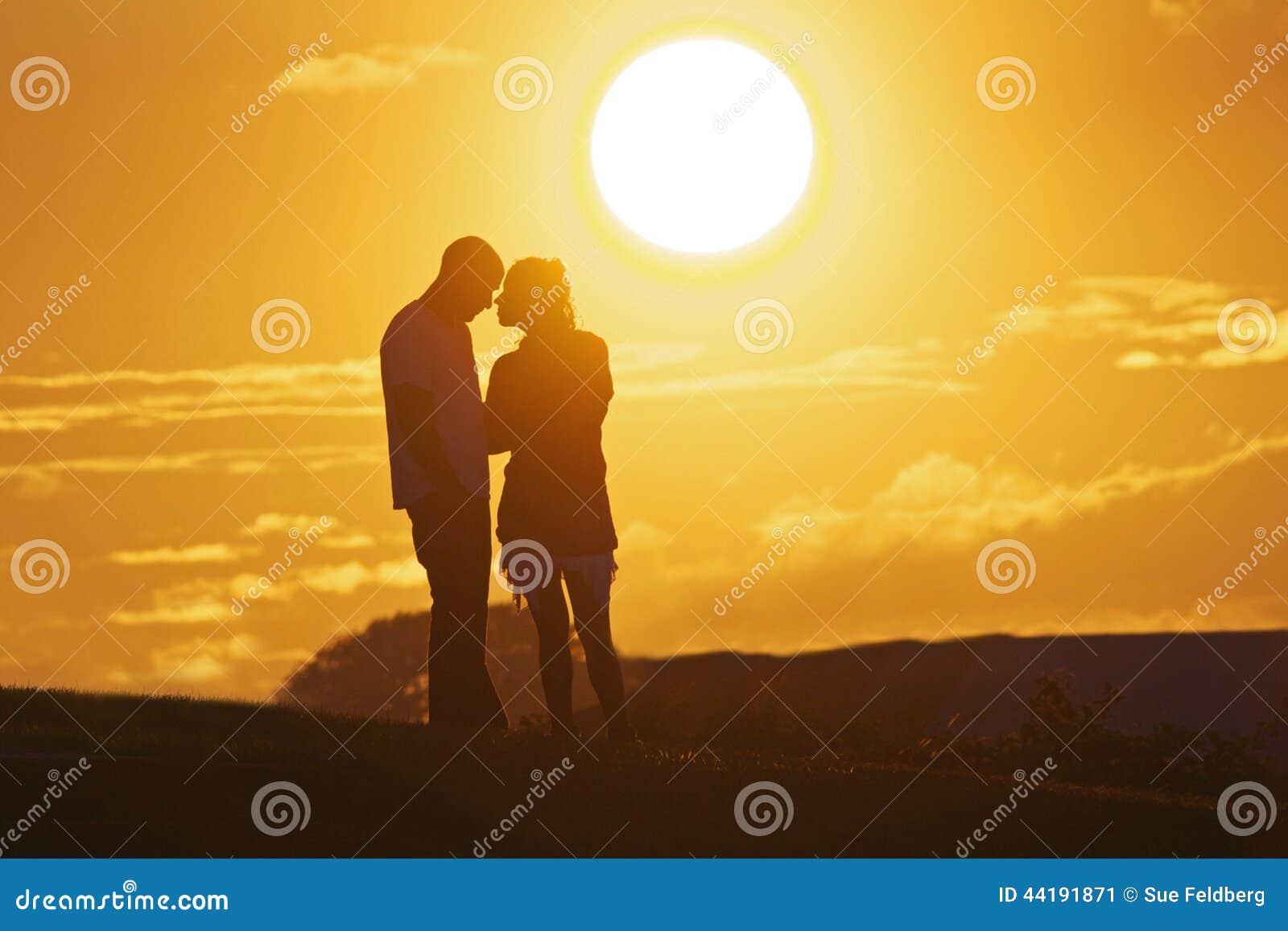 Sunset Couple stock image. Image of peace, kissing, beautiful - 44191871
