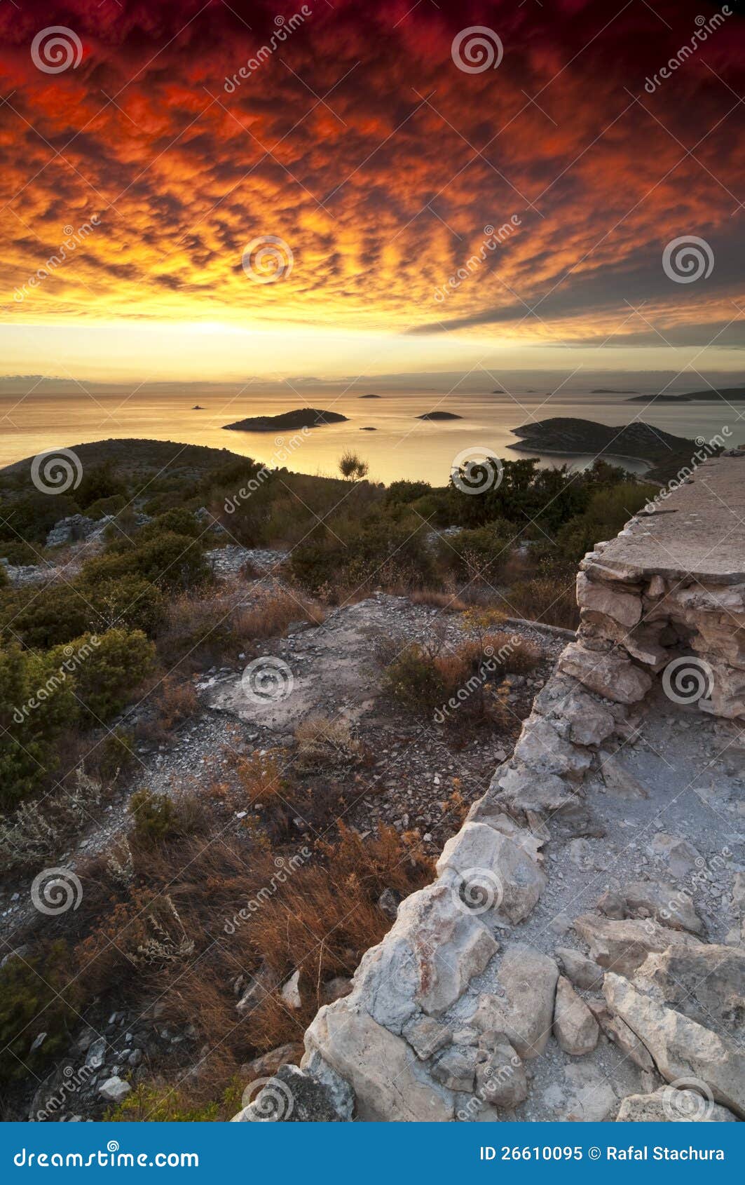 Sunset in Croatia stock image. Image of tranquil, twilight - 26610095