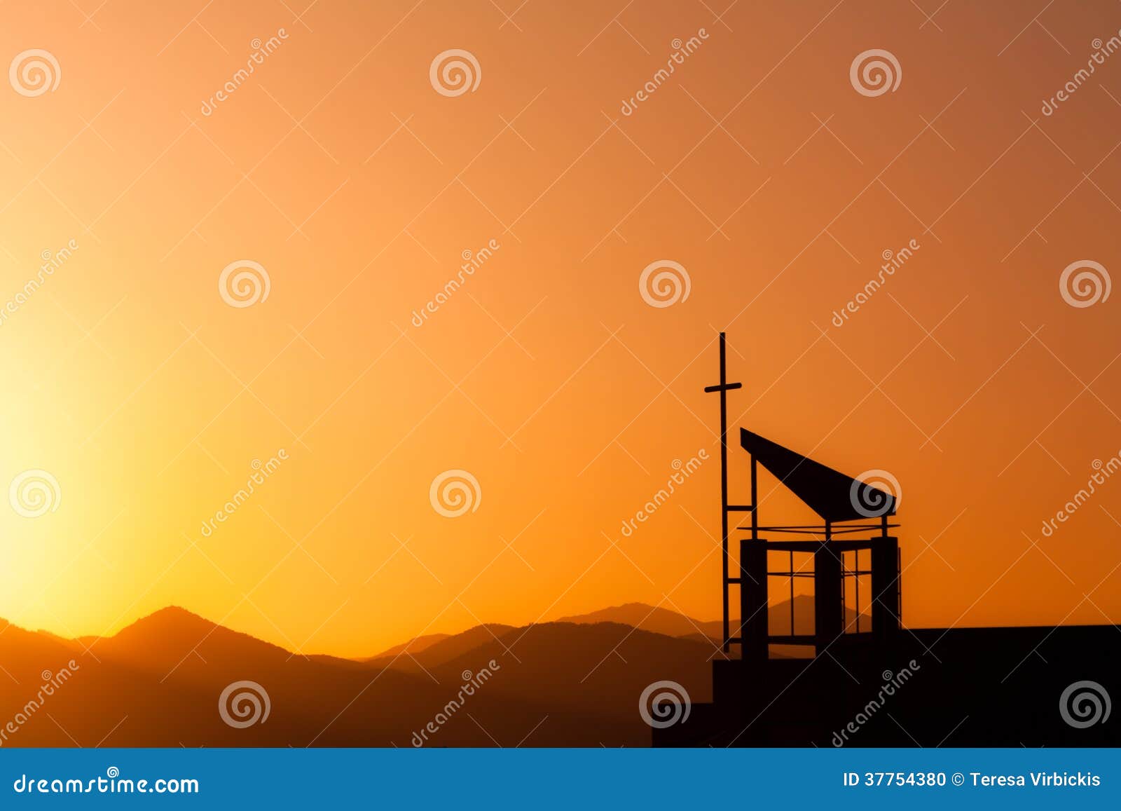 Sunset Cross stock photo. Image of religious, cross, spring - 37754380