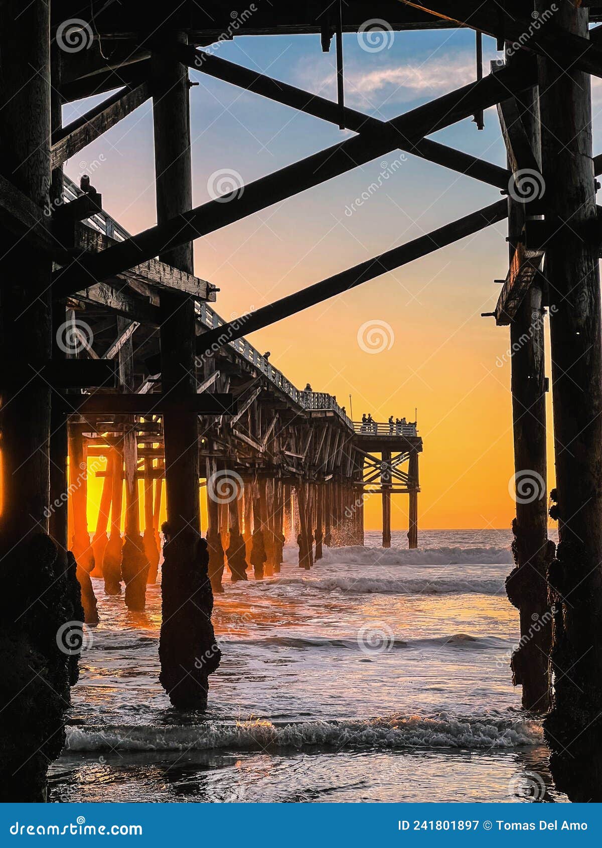 Sunset at crystal pier stock image. Image of ocean, rays - 241801897